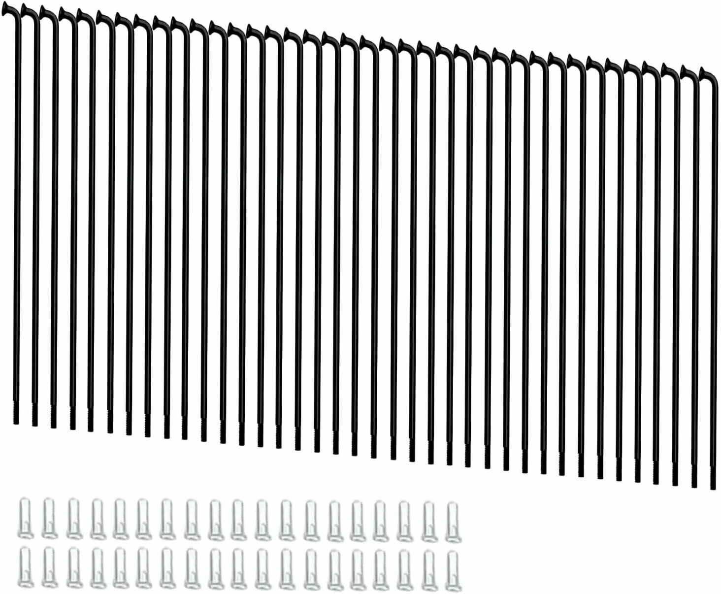 Стальные велосипедные спицы Goucrro 2.3 мм 70-300 мм черные 38 шт. Black-13G-247mm