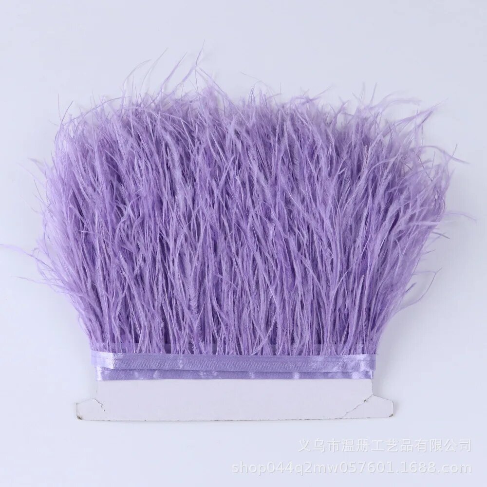 Страусиная бахрома розового цвета 10-15cm 10M, 021