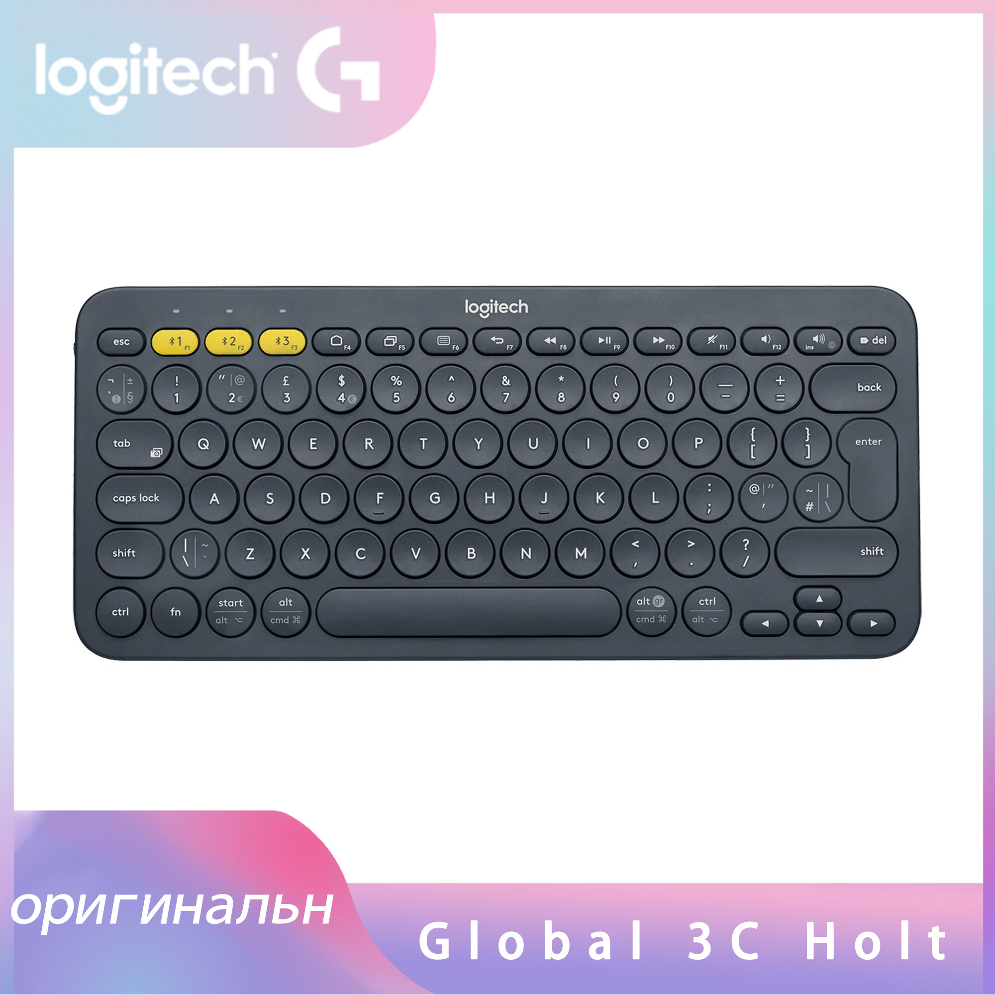 Беспроводная клавиатура K380 Multi-Device темно-серый, английская