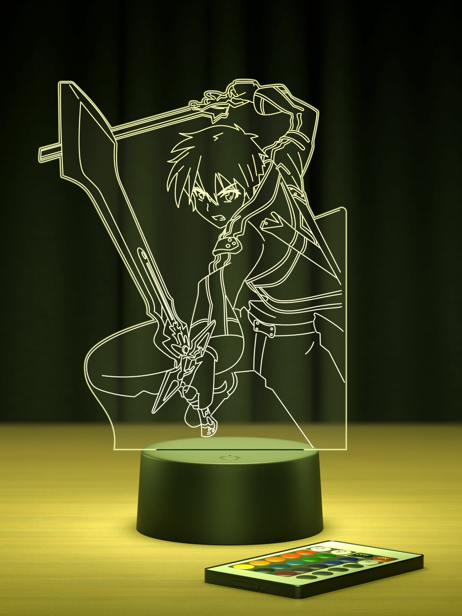 Ночник Аниме Мастера Меча Онлайн - Anime Sword Art Online SAO. Подарок фанату аниме и манги — декор в комнату с любимыми персонажами, в стиле отаку и японской анимации.