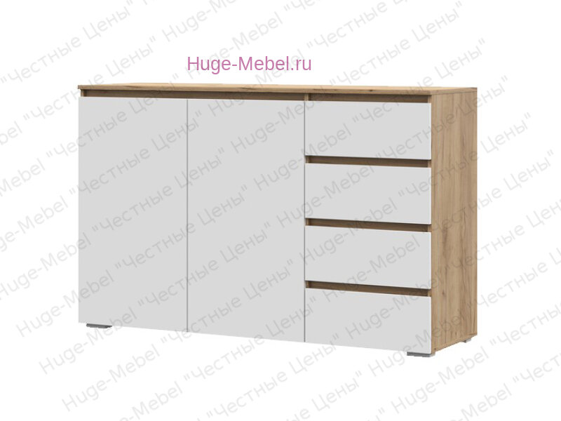 Комод "Хелен КМ 06" белый+крафт