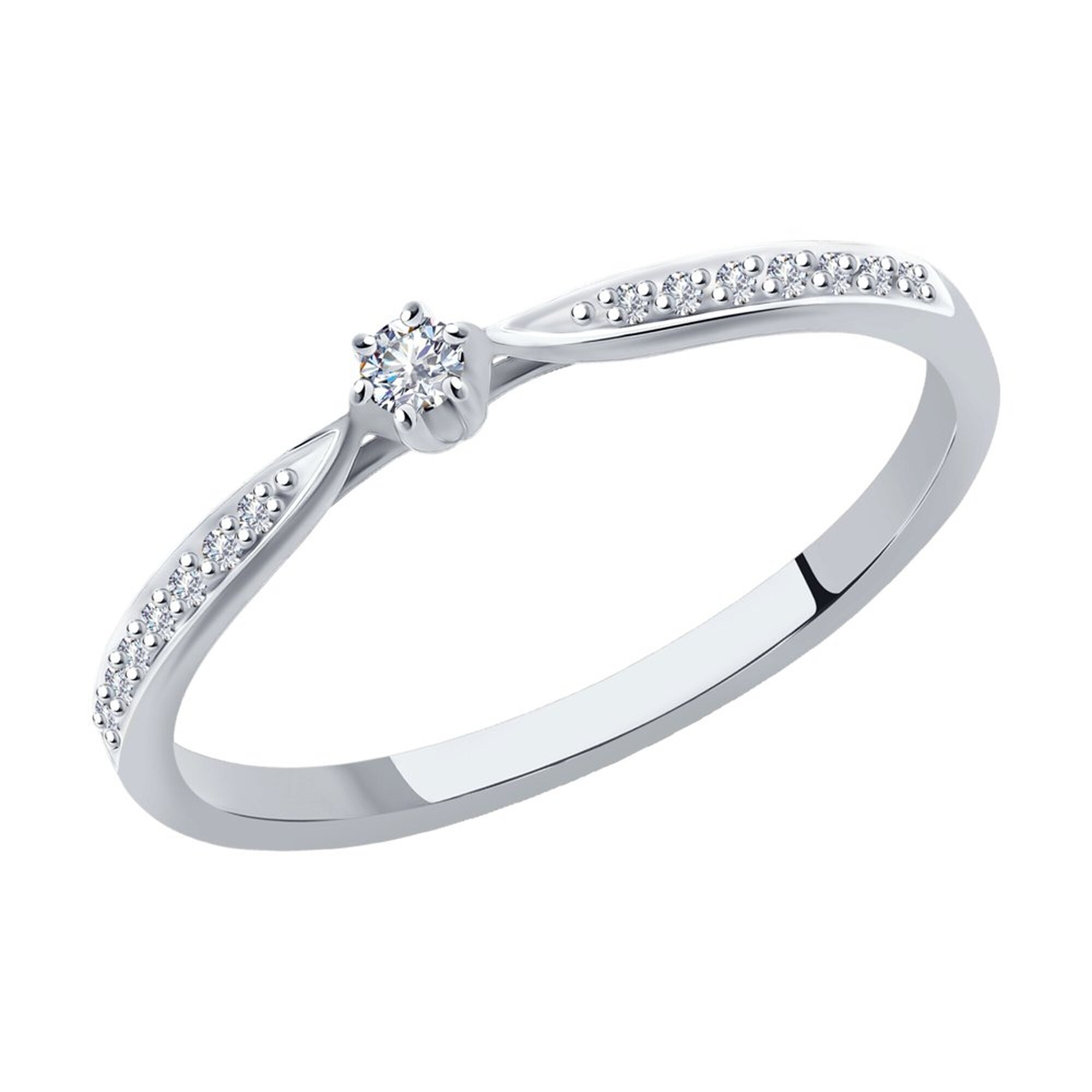 Кольцо помолвочное, белое золото, 585 проба, бриллиант