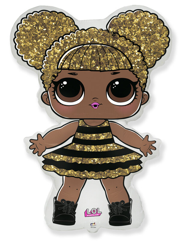 Шар воздушный Flexmetal фигура, кукла LOL, сияющая Королева, 34' 86 см