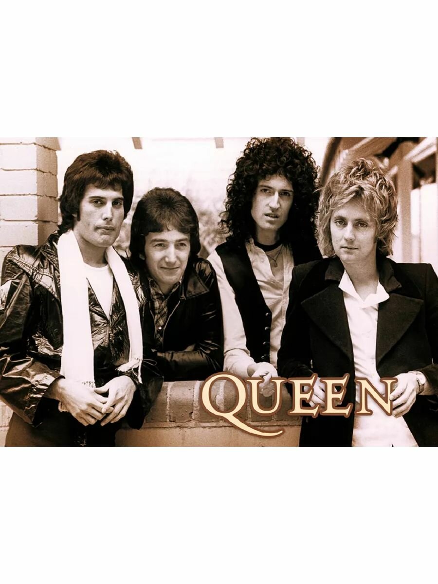 Плакат, постер Queen квин рок-группа на бумаге, размер 42х60см