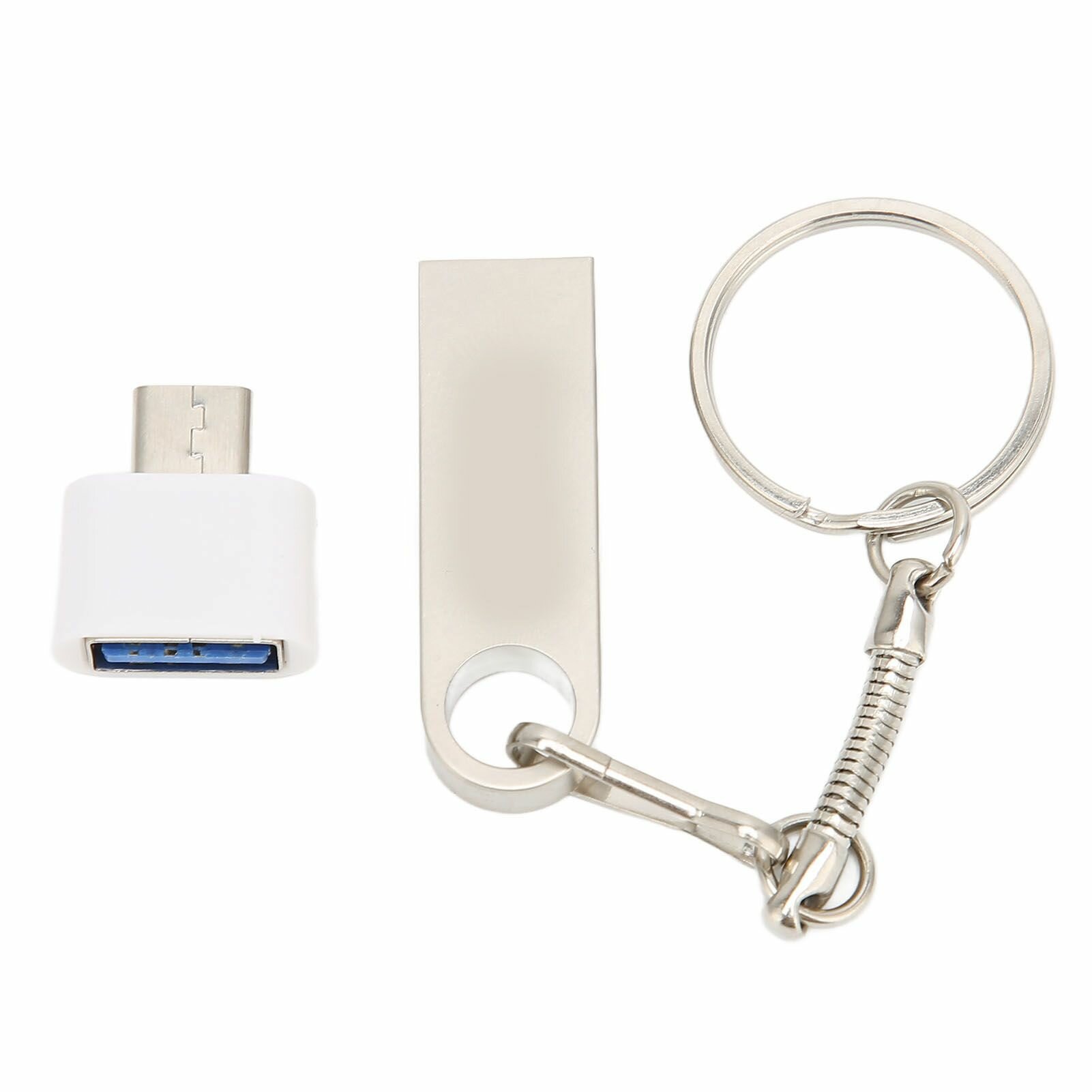 Флеш-накопитель 128 ГБ, USB2.0+Type-C, двойной интерфейс, серебристый