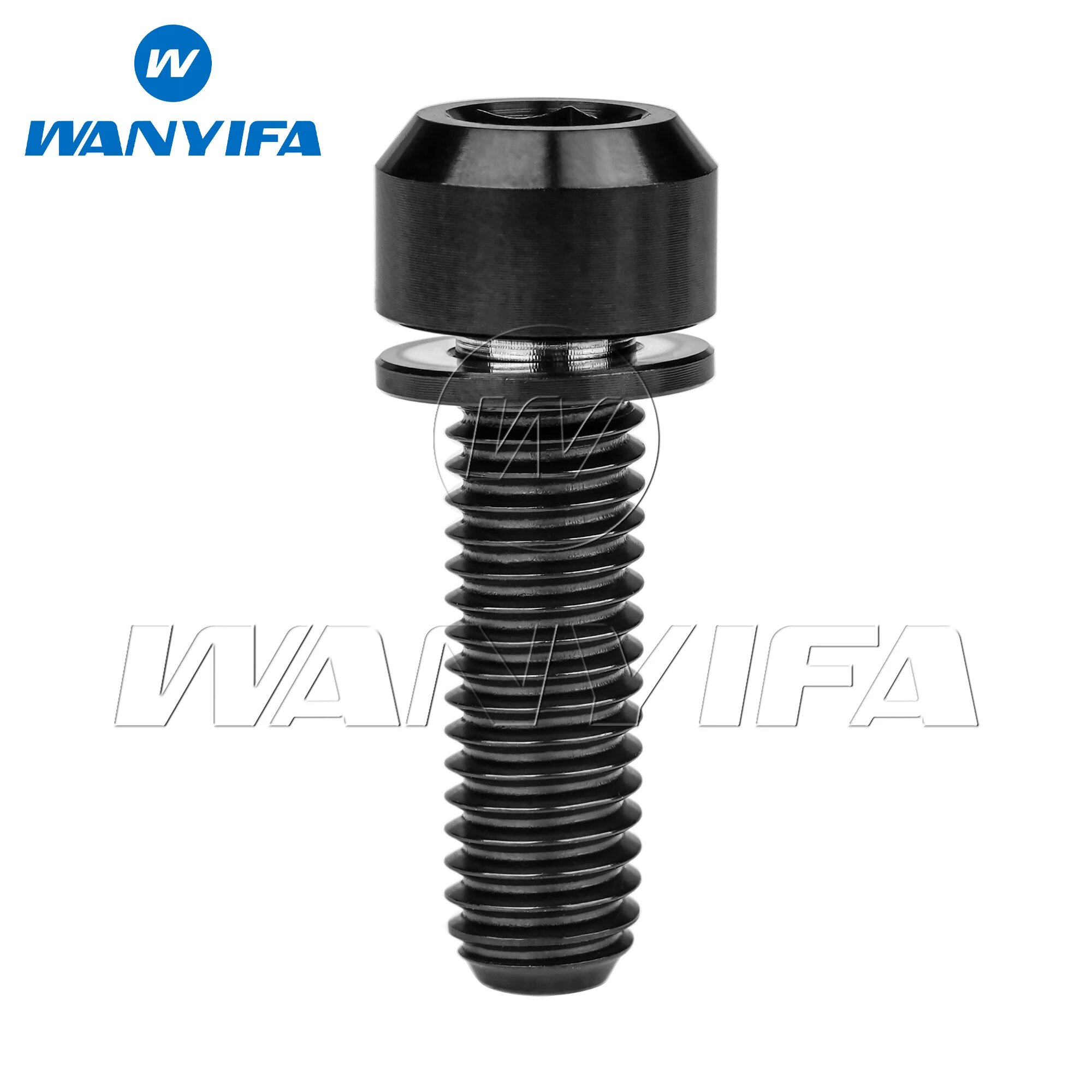 Wanyifa Титановые болты M5/M6x16 для выноса руля велосипеда M6, Black, 35mm
