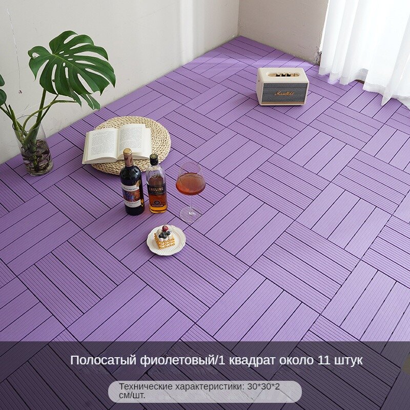 Разборные пластиковые плитки для улицы 30×30 см, морозостойкие (-40°C), антискользящие под дерево", без клея, 11 штук