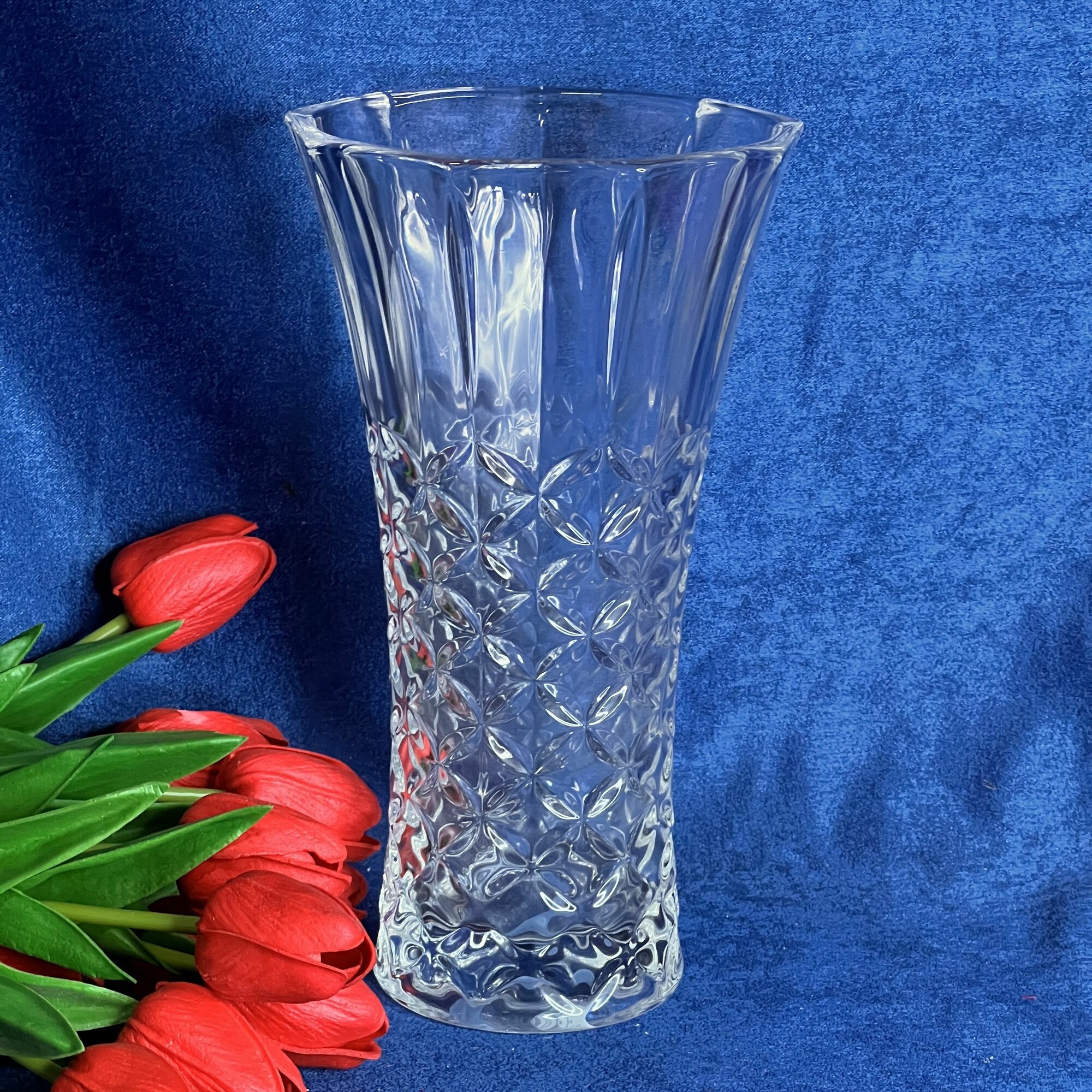 Ваза Стекло/под хрусталь/клетка 23 см