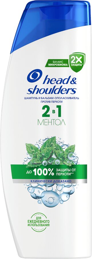 Шампунь-бальзам HEAD&SHOULDERS Ментол 2в1 против перхоти, 600мл