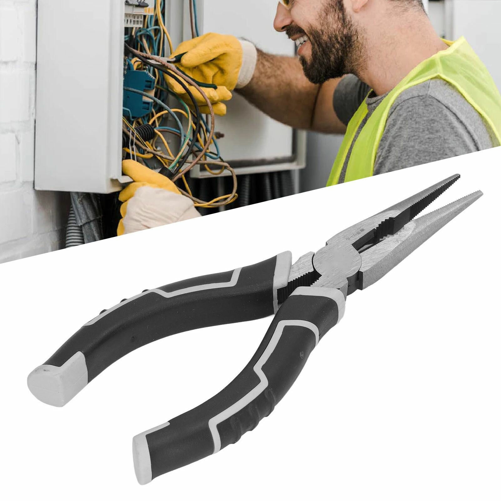 6-Дюймовые плоскогубцы из высокоуглеродистой стали, Кусачки из легированной стали с эргономичной ручкой, Кусачки для электрики, Плоскогубцы с игольчатым наконечником Ключевые слова