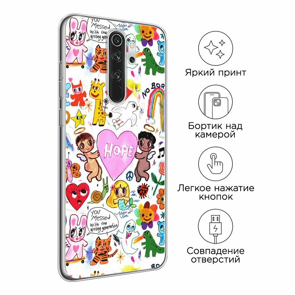 Чехол на Xiaomi Redmi Note 8 Pro / Сяоми Редми Нот 8 Про с принтом "Милые рисунки" — фото 1