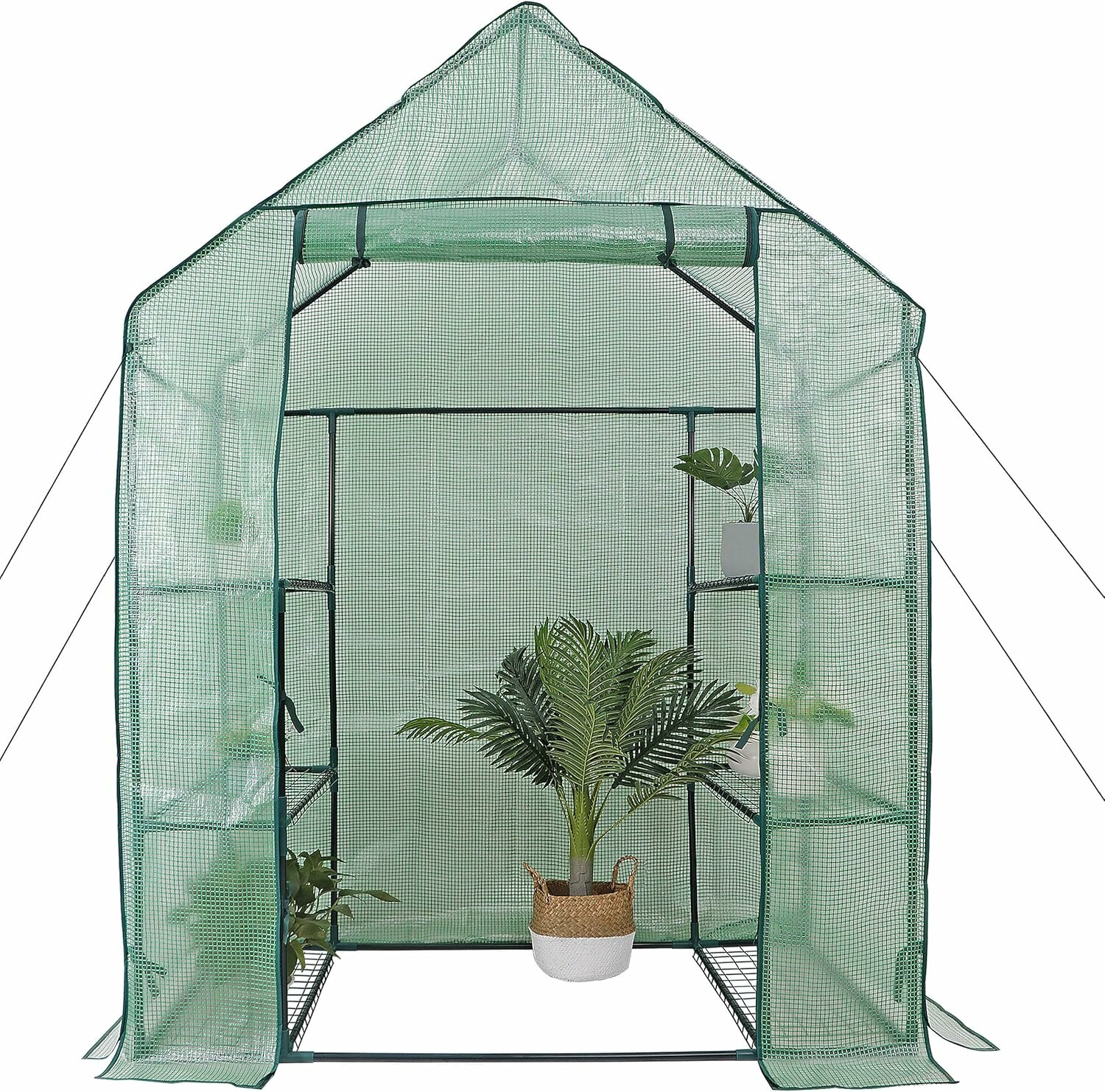 DINGXIAN Теплица 3-Уровневая Walk-in Greenhouse С 6 Полками Smart choices Для Комнатных и Уличных Растений