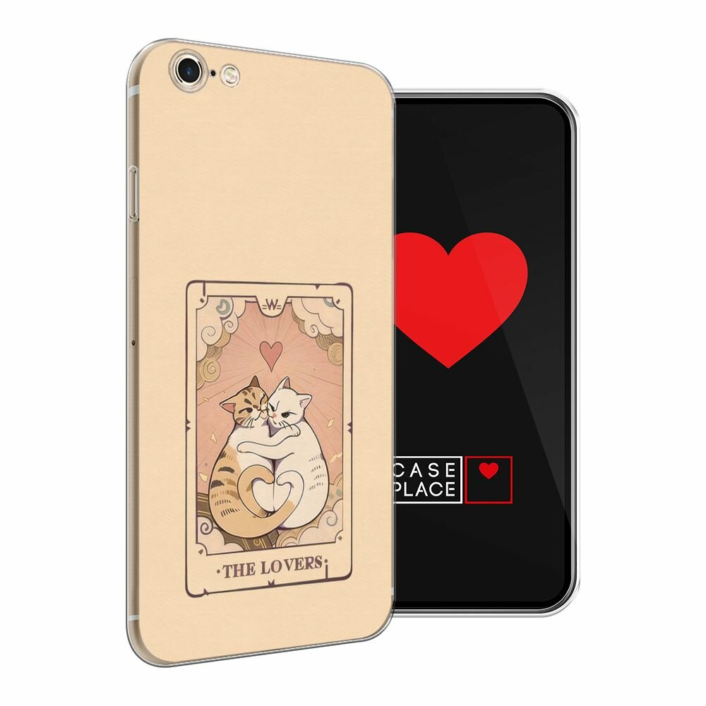 Чехол на Apple iPhone 6 Plus/6S Plus / Айфон 6 Плюс/Айфон 6С Плюс с принтом "The lovers cats 1 - 14 февраля" — фото 1