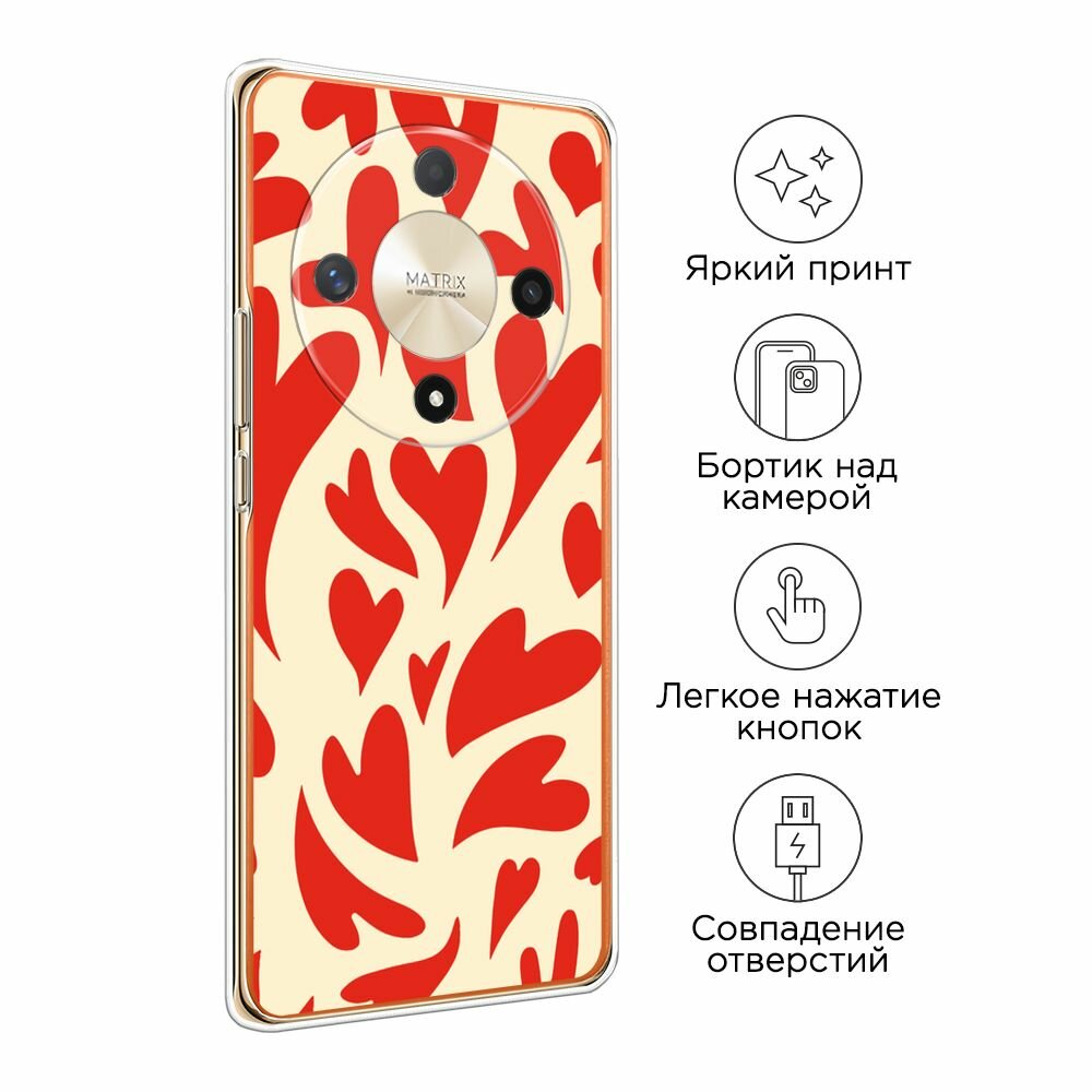 Чехол на Honor X9b / Хонор X9B с принтом "Crazy hearts 1 - 14 февраля" — фото 1