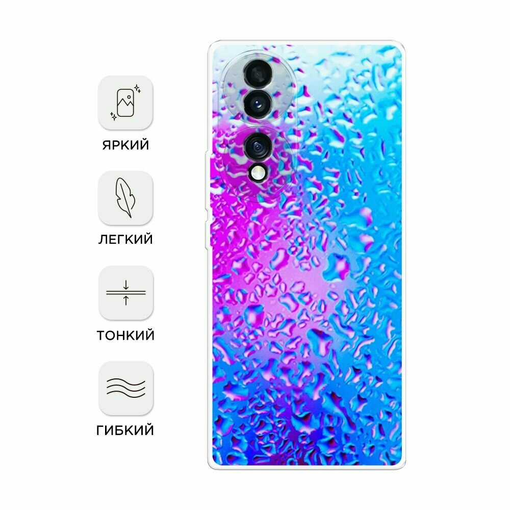 Силиконовый чехол на Honor 70 / Хонор 70 с принтом "Капли на стекле" — фото 1