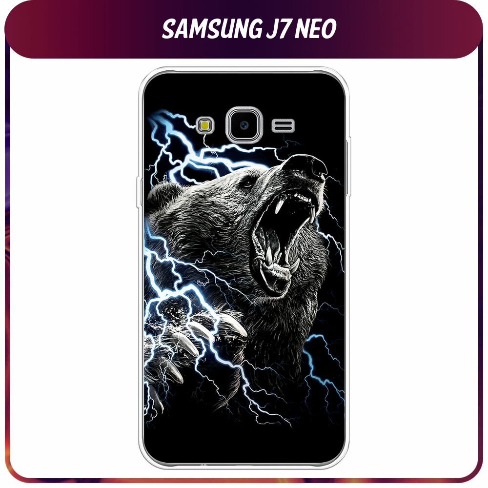 Чехол на Samsung Galaxy J7 Neo / Самсунг Галакси Джей 7 Нео с принтом "Гроза и медведь"