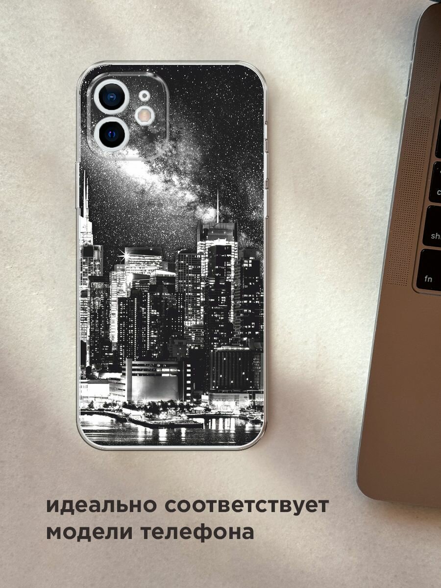 Чехол на Apple iPhone 12 mini / Айфон 12 Мини с принтом "Ночной Нью-Йорк" — фото 1