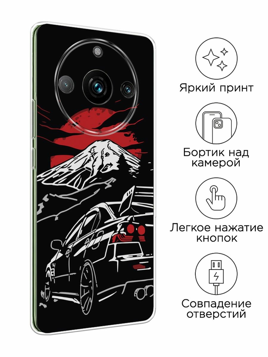 Чехол на Realme 11 Pro / Реалми 11 Про с принтом "Машина в горах JDM" — фото 1