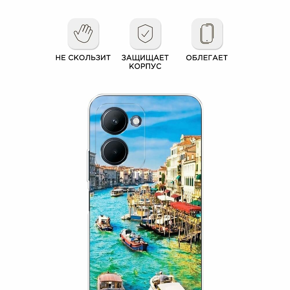 Силиконовый чехол на Realme C33 / Реалми С33 с принтом "Каналы Венеции" — фото 1