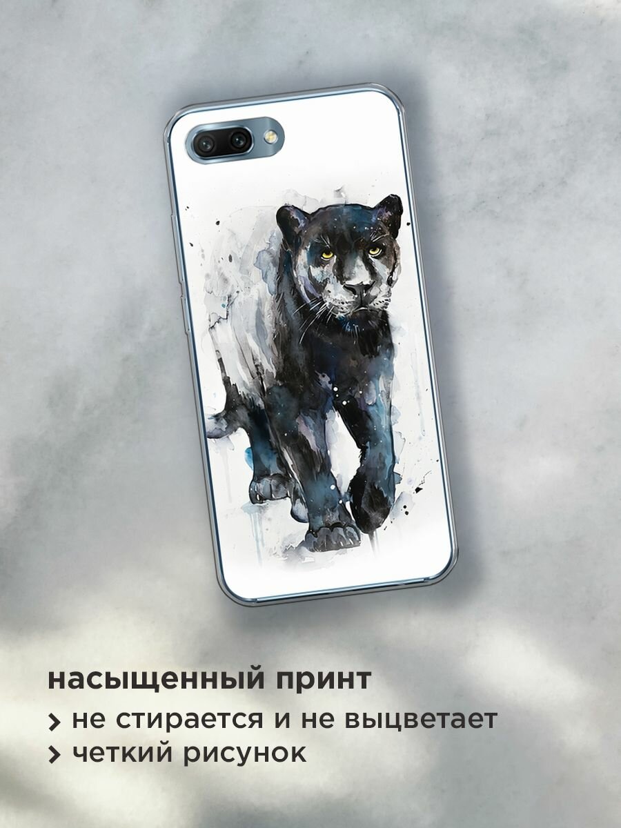 Силиконовый чехол на Honor 10 / Хонор 10 с принтом "Пантера арт 3" — фото 1