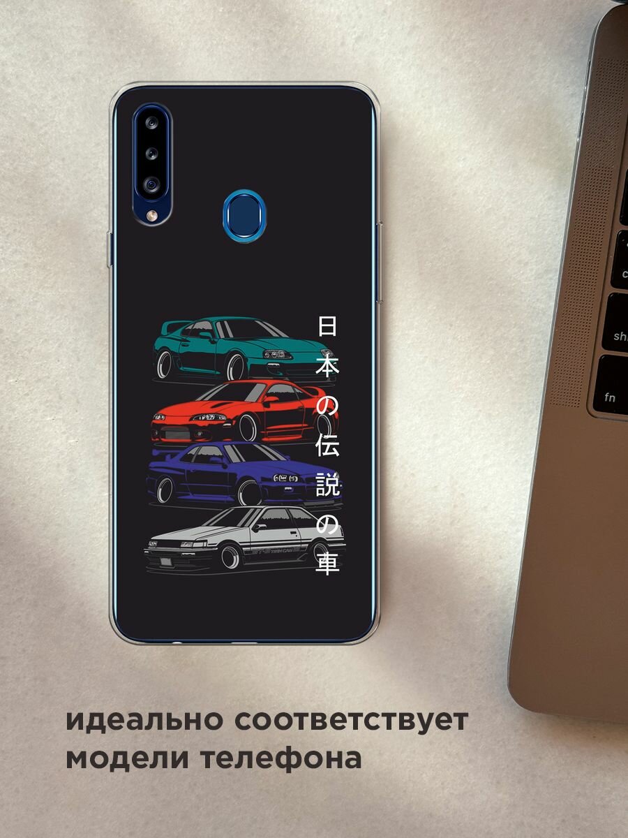 Чехол на Samsung Galaxy A20s / Самсунг Галакси A20s с принтом "JDM Legend cars" — фото 1