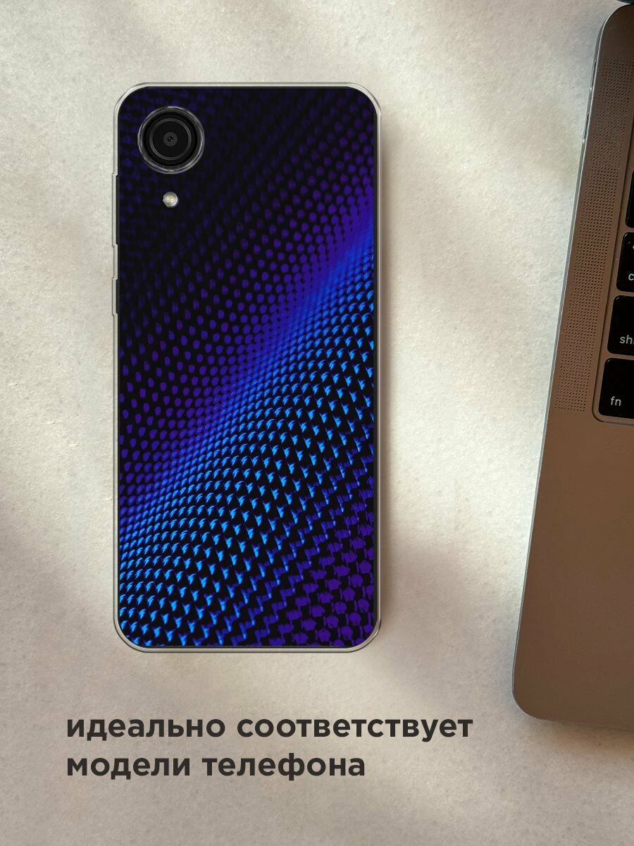Чехол на Samsung Galaxy A03 Core / Самсунг Галакси А03 Core с принтом "Синий карбон" — фото 1