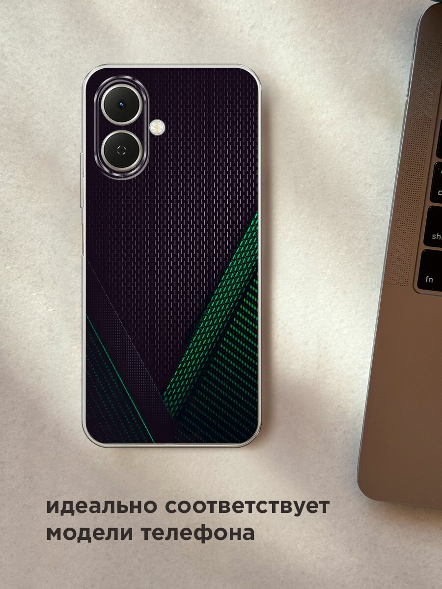 Чехол на Tecno Spark Go 2 / Текно Спарк Го 2 с принтом "Зеленый карбон" — фото 1