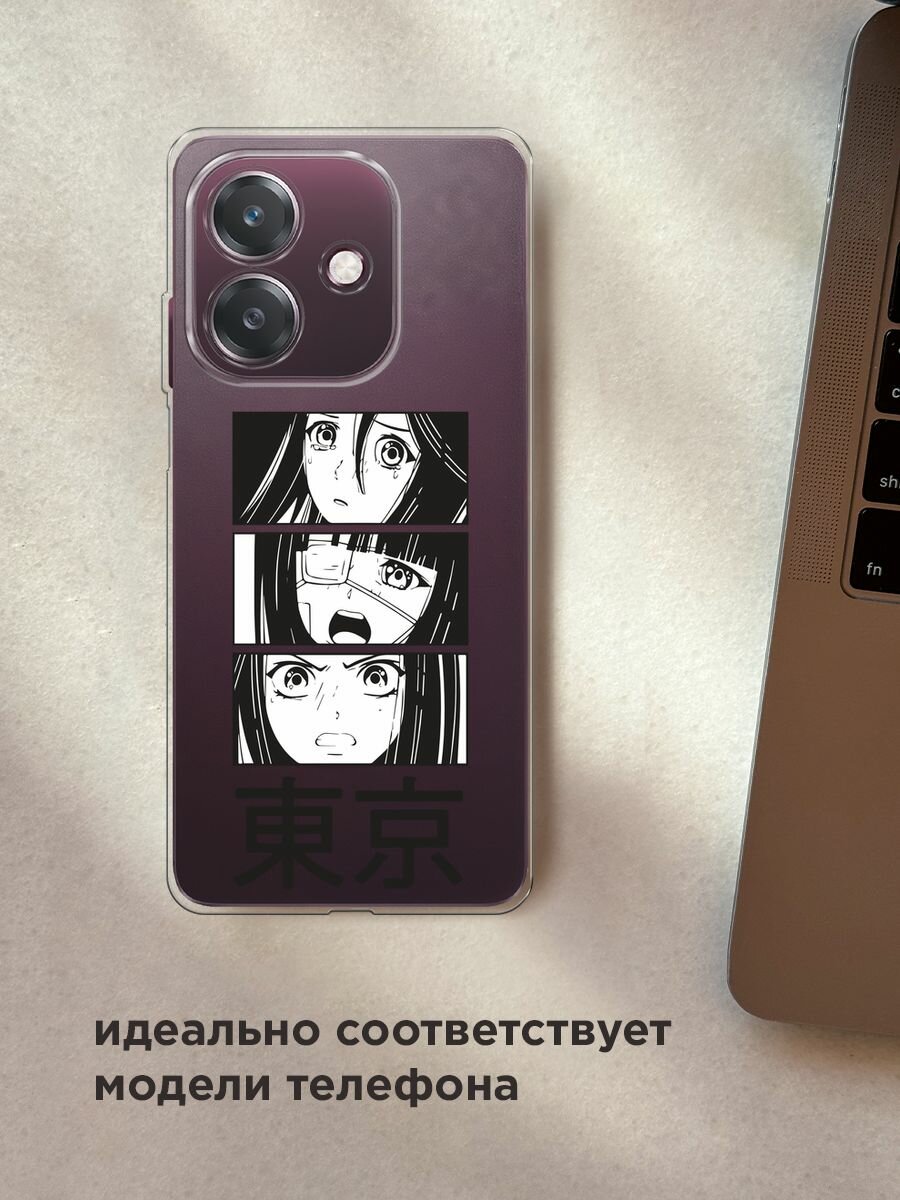 Чехол на Oppo A3/A3x / Оппо А3/A3x с принтом "Tokyo girls", прозрачный — фото 1
