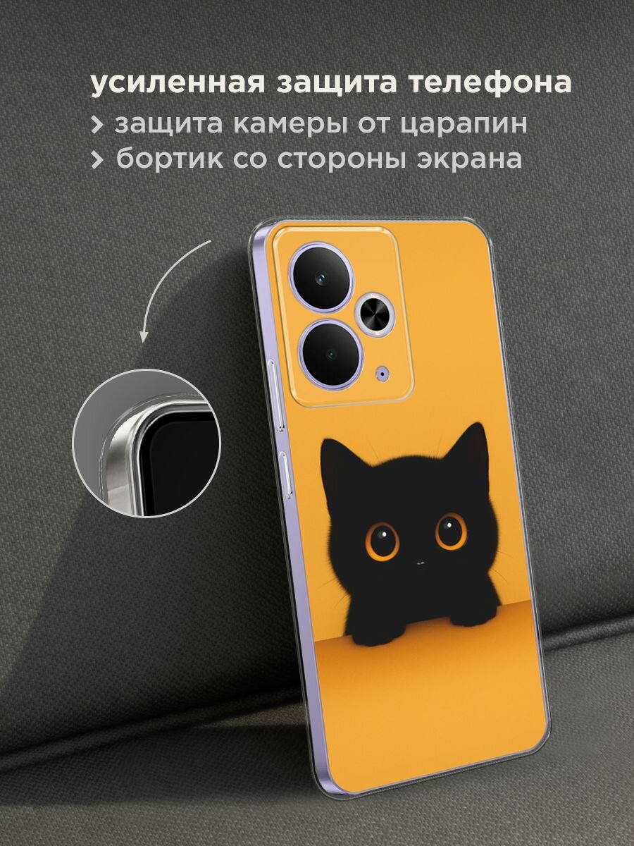 Чехол на Realme 14T / Реалми 14Т с принтом "Контрастный котик" — фото 1