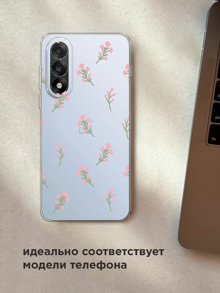 Чехол на OnePlus Nord 5 / Ван Плас Норд 5 с принтом "Цветущие веточки", прозрачный — фото 1