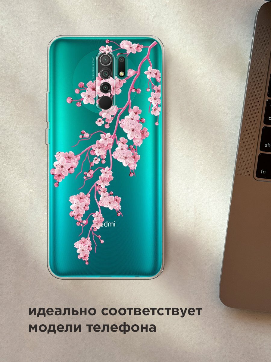 Чехол на Xiaomi Redmi 9 / Сяоми Редми 9 с принтом "Ветка сакуры 2" — фото 1