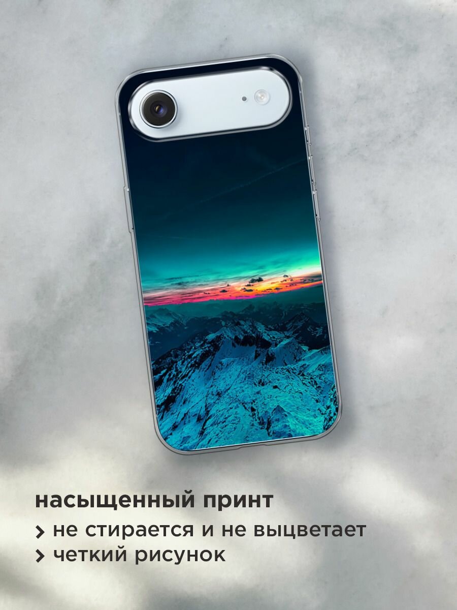 Чехол на Apple iPhone Air / Айфон Айр с принтом "Закат в горах" — фото 1