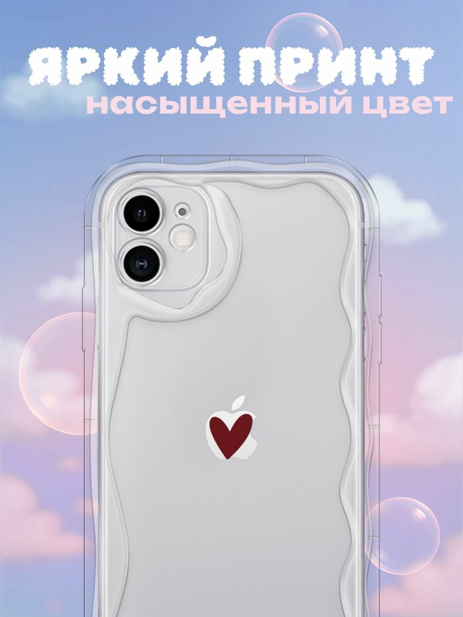 Чехол на Apple iPhone 11 / Айфон 11 с принтом "Маленькое красное сердечко" — фото 1