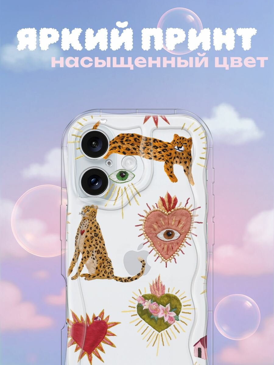 Чехол на Apple iPhone 16 / Айфон 16 с принтом "Сюрреализм паттерн" — фото 1