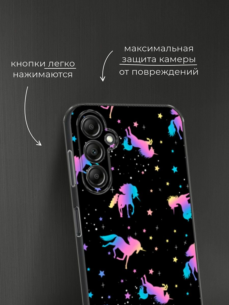 Чехол на Samsung Galaxy A15 / Самсунг А15 с принтом "Единороги градиент" — фото 1
