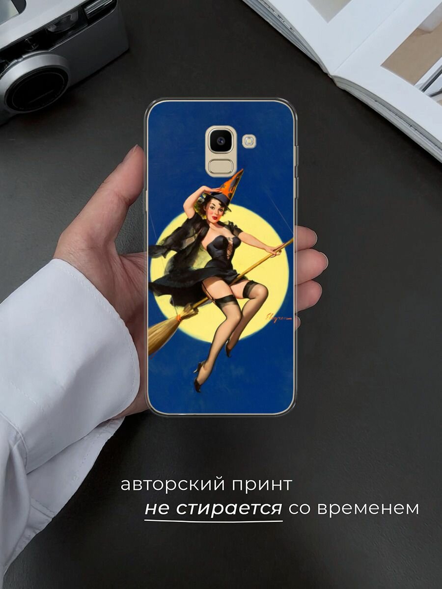 Чехол на Samsung Galaxy J6 2018 / Самсунг Галакси Джей 6 2018 с принтом "Pin-Up Witch" — фото 1