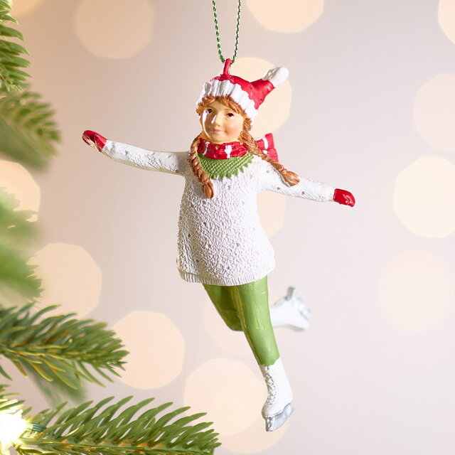 Елочная игрушка Девушка Лукреция на коньках 10 см, Winter Deco, 1001083