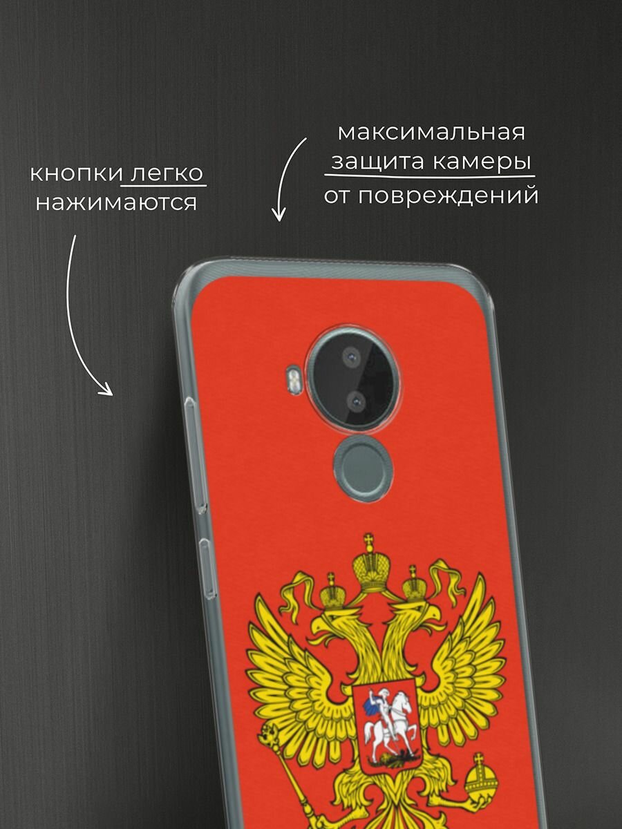 Чехол на Nokia C30 / Нокия C30 с принтом "Герб России полотно" — фото 1