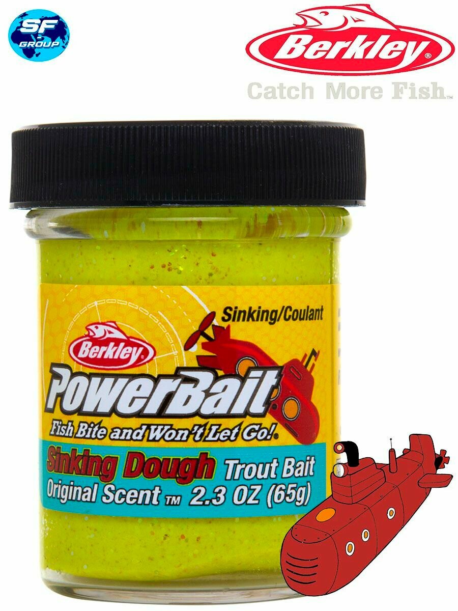 Паста Berkley PowerBait Sinking Dough Trout Bait Snk Sunshine Ylw 65g