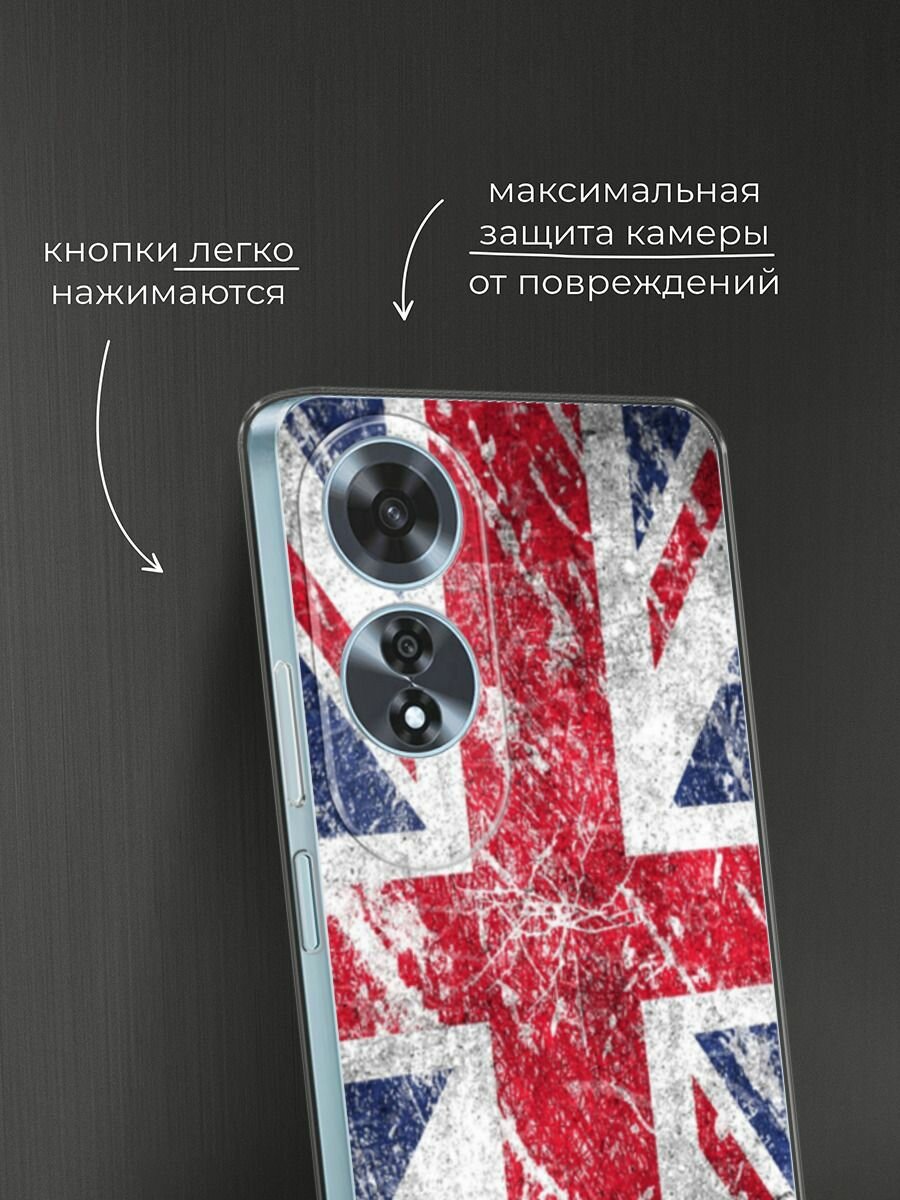 Силиконовый чехол на Oppo A60 / Оппо А60 с принтом "Флаг британский" — фото 1