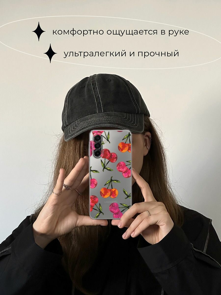 Чехол на Samsung Galaxy A17 / Самсунг А17 с принтом "Яркие вишни" — фото 1