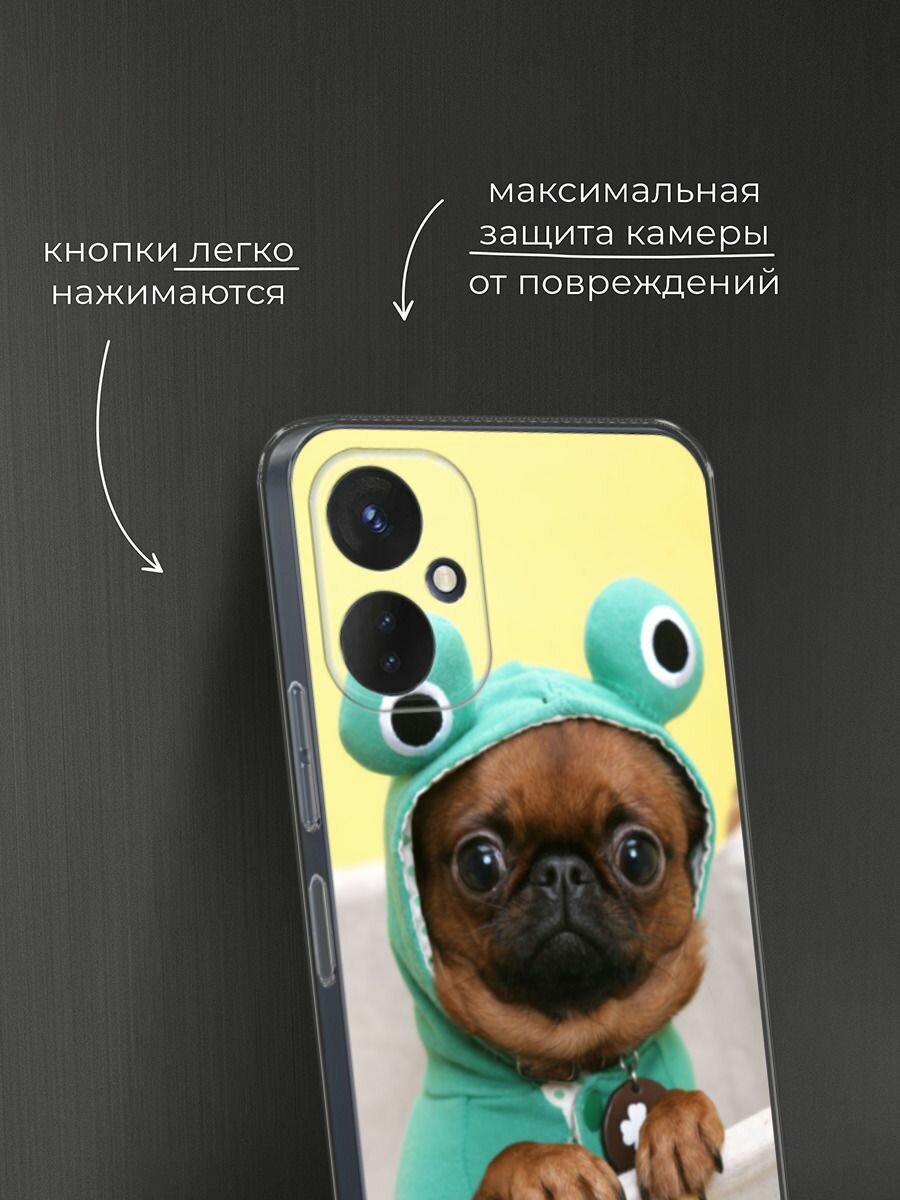 Чехол на Tecno Spark 9 Pro / Техно Спарк 9 Про с принтом "Собачка в шапке лягушки" — фото 1