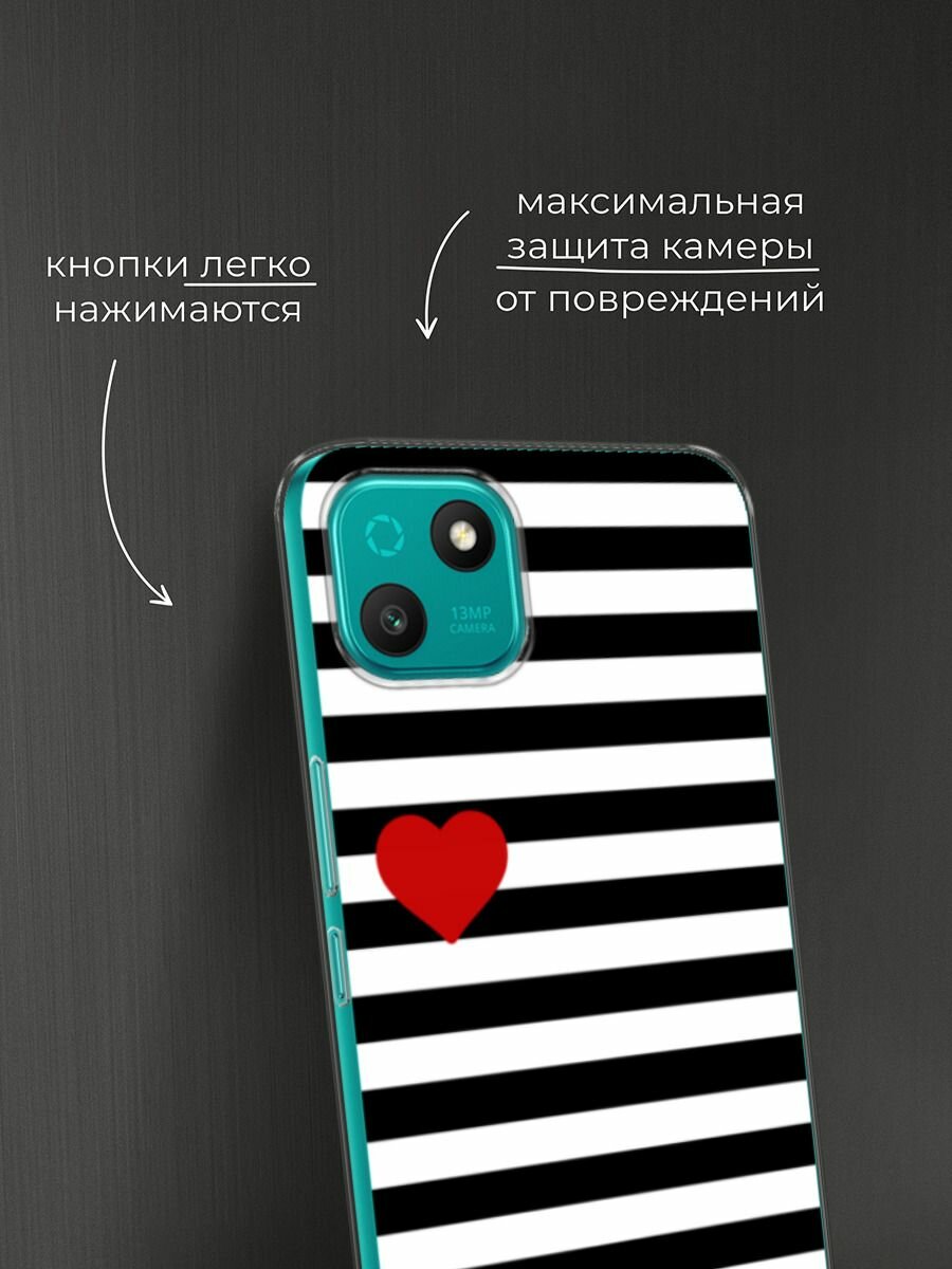 Силиконовый чехол на Wiko T10 / Вико Т10 с принтом "Красное сердце" — фото 1