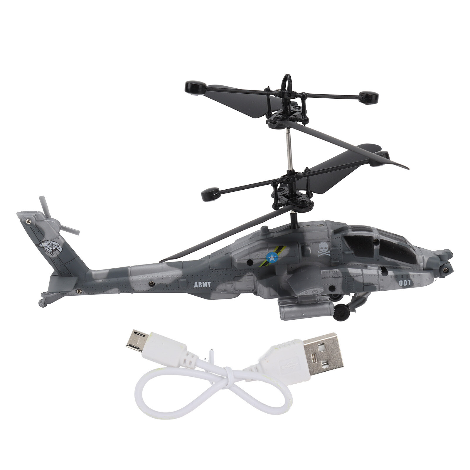 Игрушечный самолет с индукционным двигателем, устойчивое движение, автоматическое отключение питания, USB-зарядка, летающая игрушка для детей старше 8 лет, камуфляжный синий.