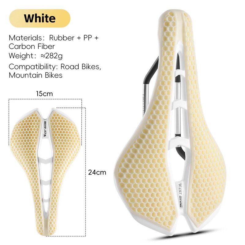 West Biking 3D седло для дорожного велосипеда 150 мм A Light Yellow