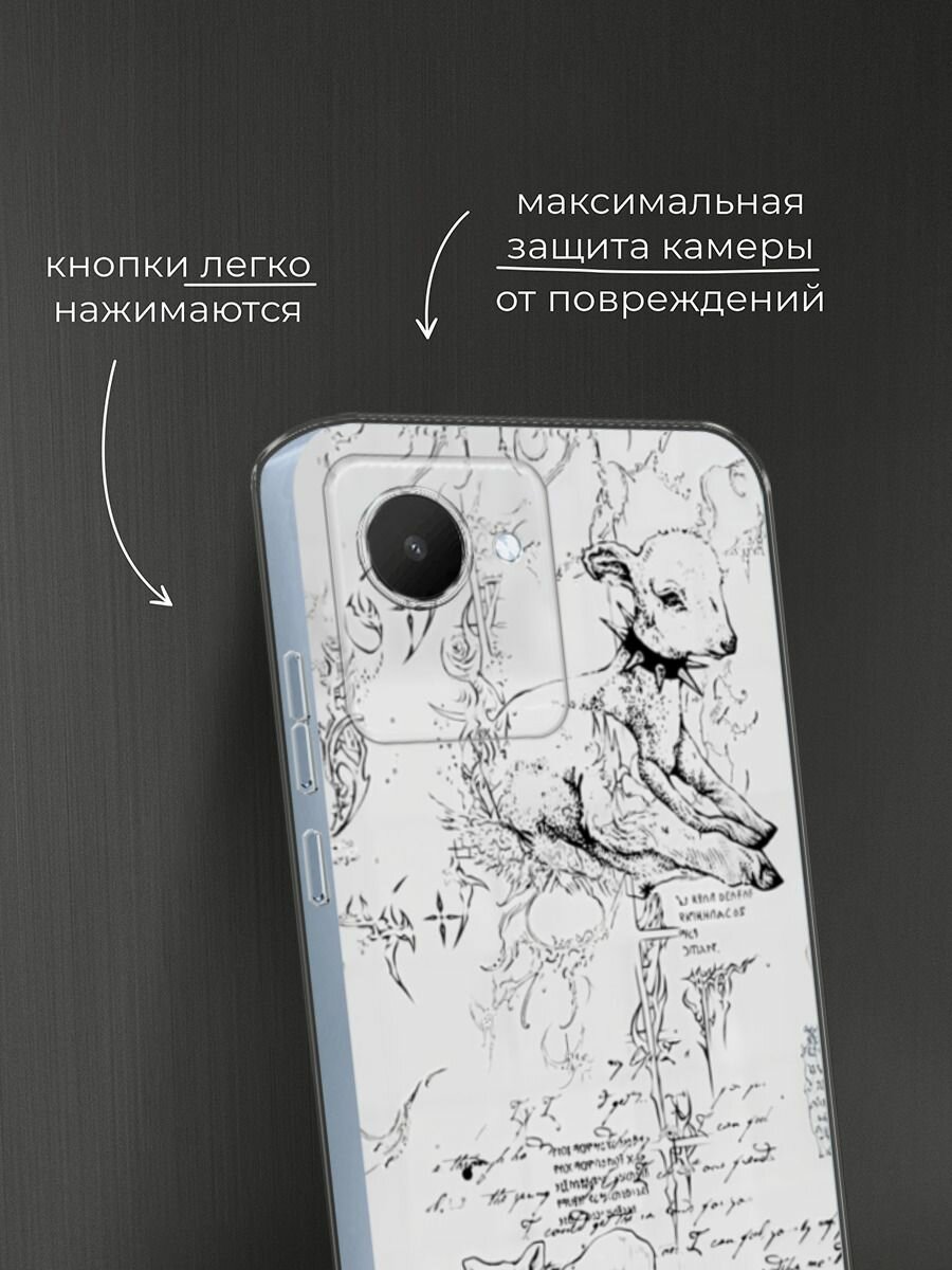 Чехол на Realme C30 / Реалми C30 с принтом "Готический ягненок" — фото 1