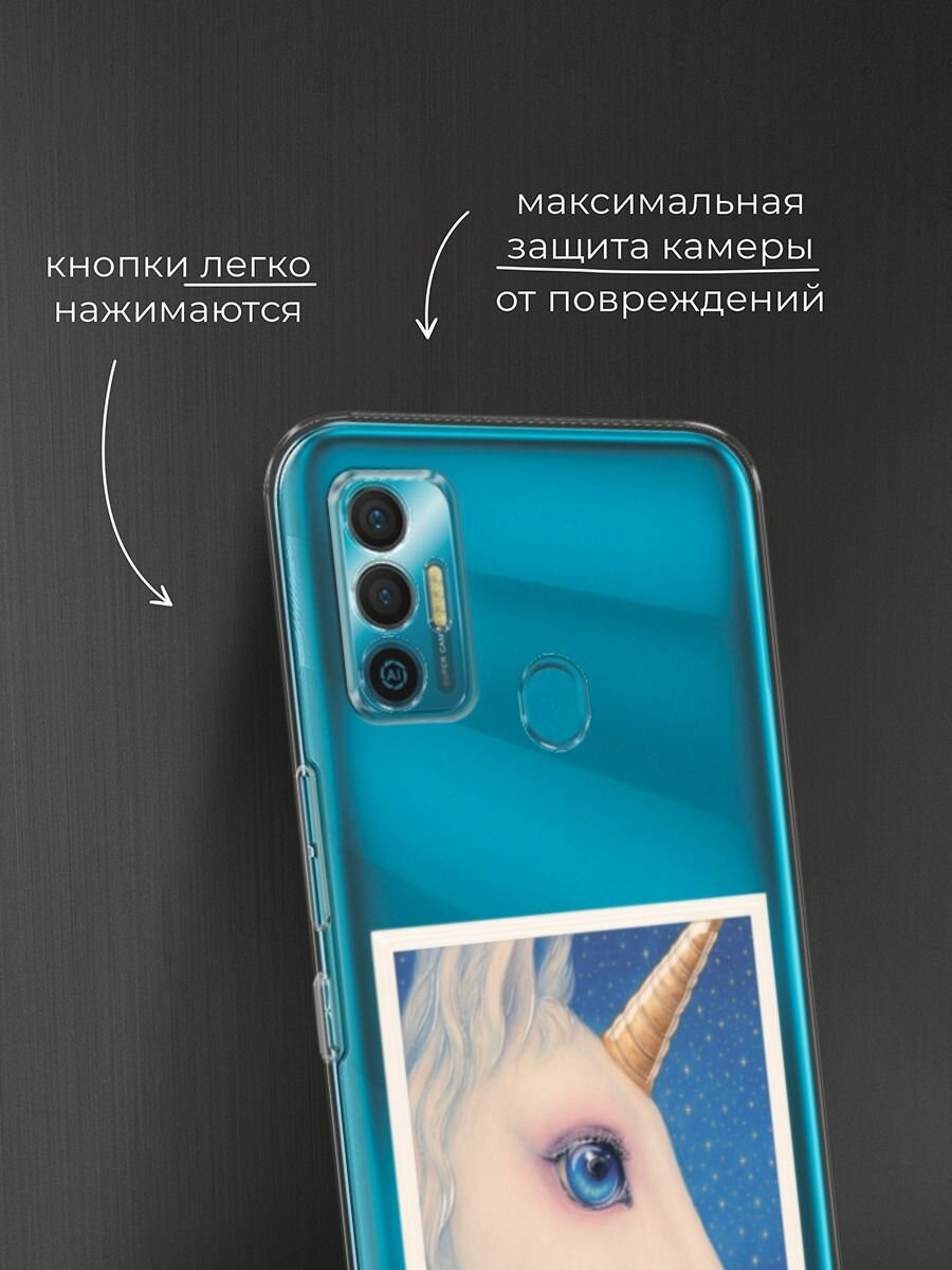 Чехол на Tecno Spark 7 / Техно Спарк 7 с принтом "Глаз единорога" — фото 1