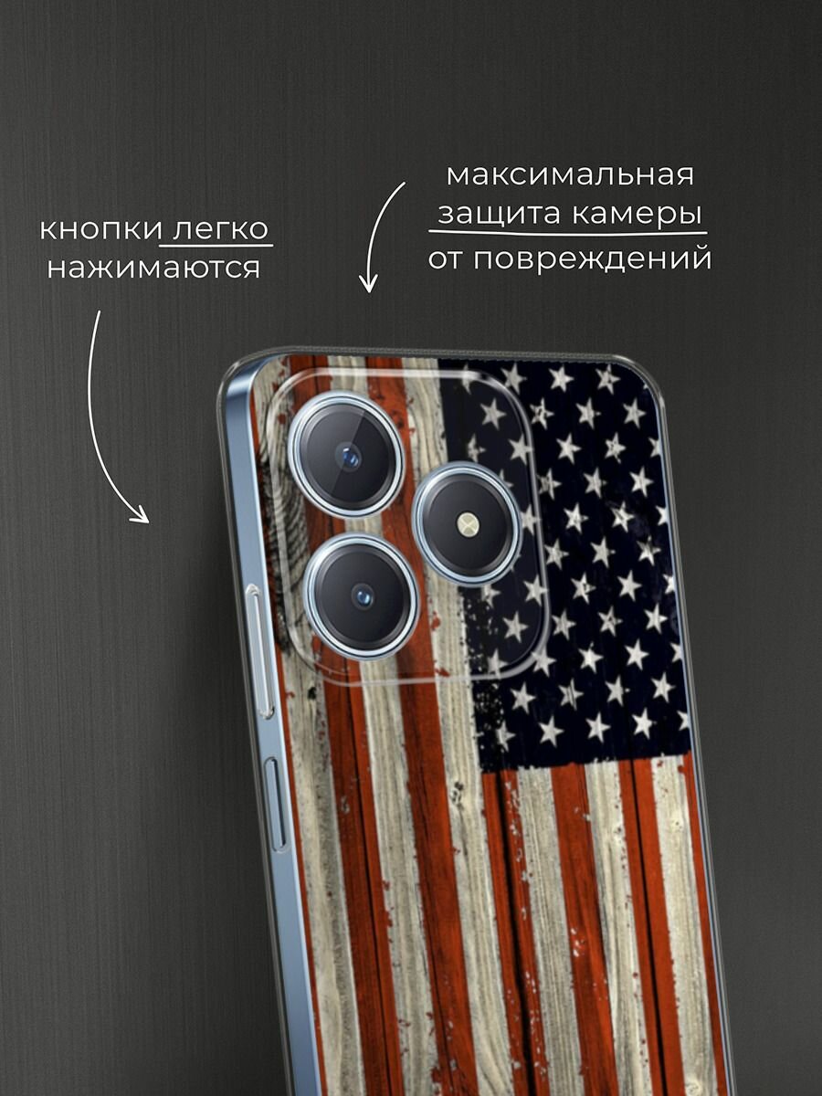 Силиконовый чехол на Realme C63 / Реалми С63 с принтом "США" — фото 1