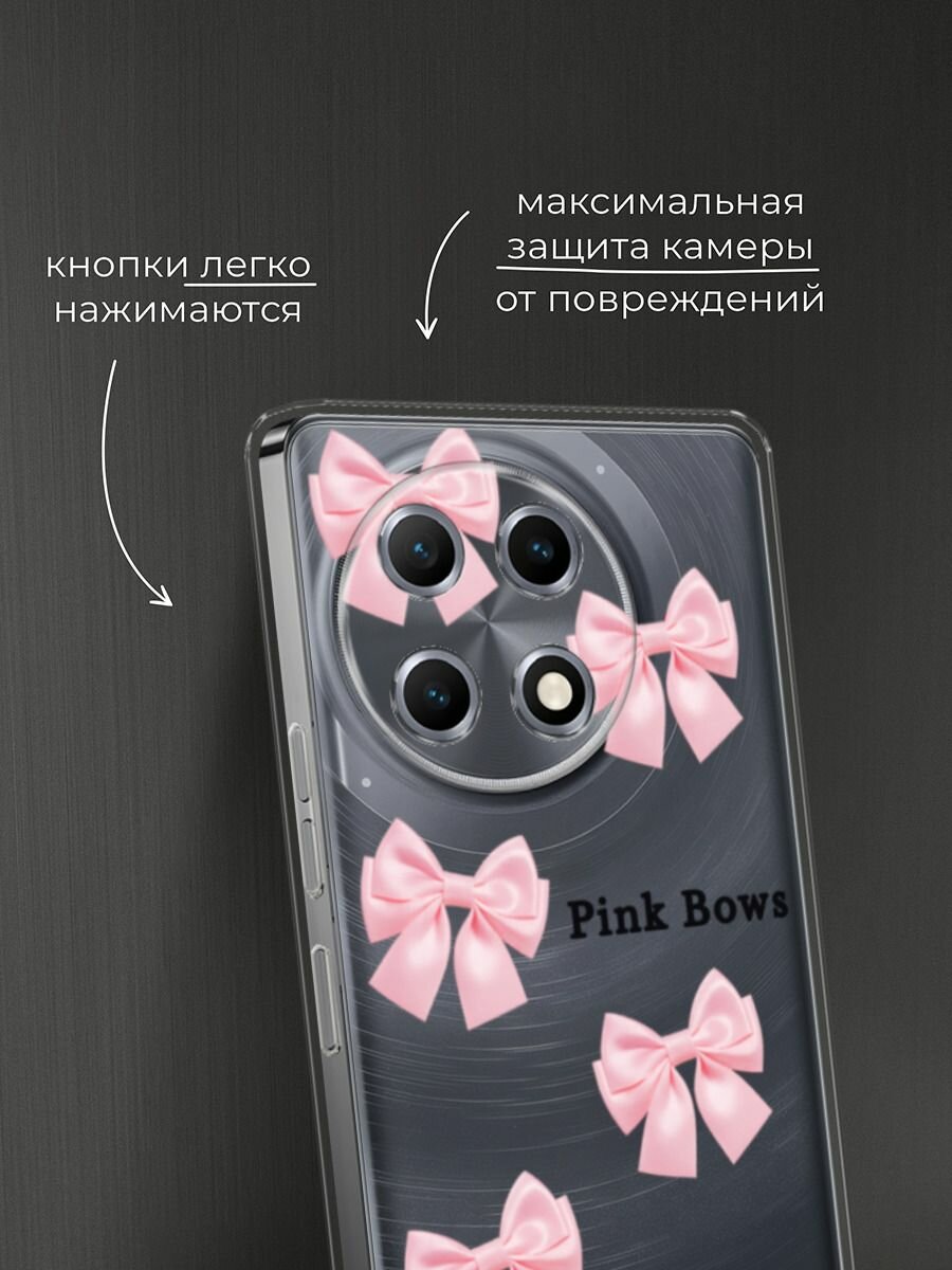 Чехол на Tecno Camon 30S / Текно Камон 30S с принтом "Pink Bows", прозрачный — фото 1