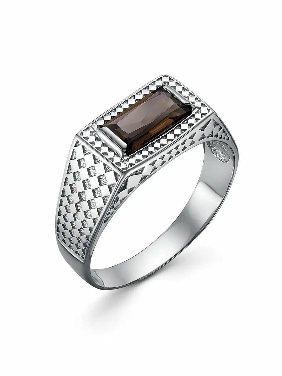 Печатка, серебро, 925 проба, родирование, раухтопаз